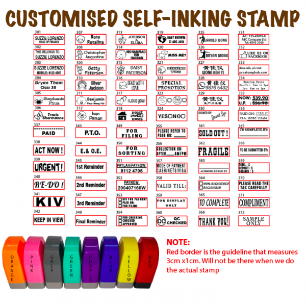 Customise 30mm x 10mm Pre-Inked Name Stamp | Teacher's Stamp | School ...