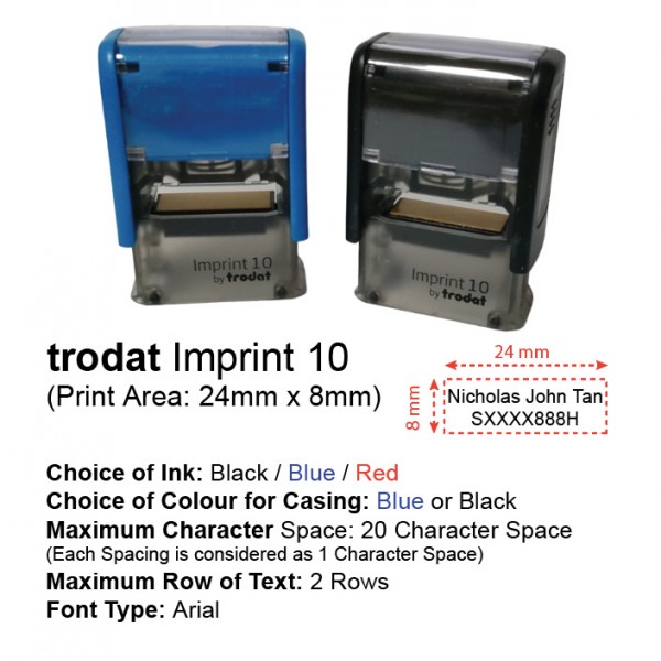 TRODAT 24mm x 8mm Self-Inking Flipping Rubber Stamp Customise ...